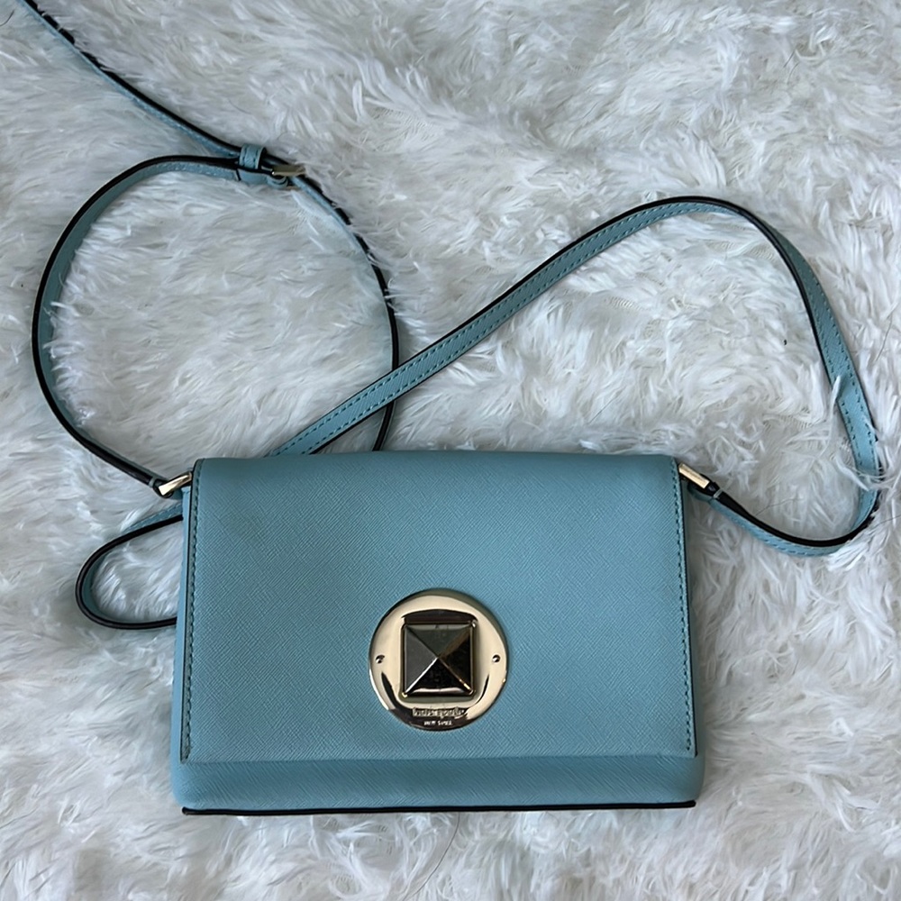 Small Light Blue Kate Spade Turn Lock Cross Body - Gem